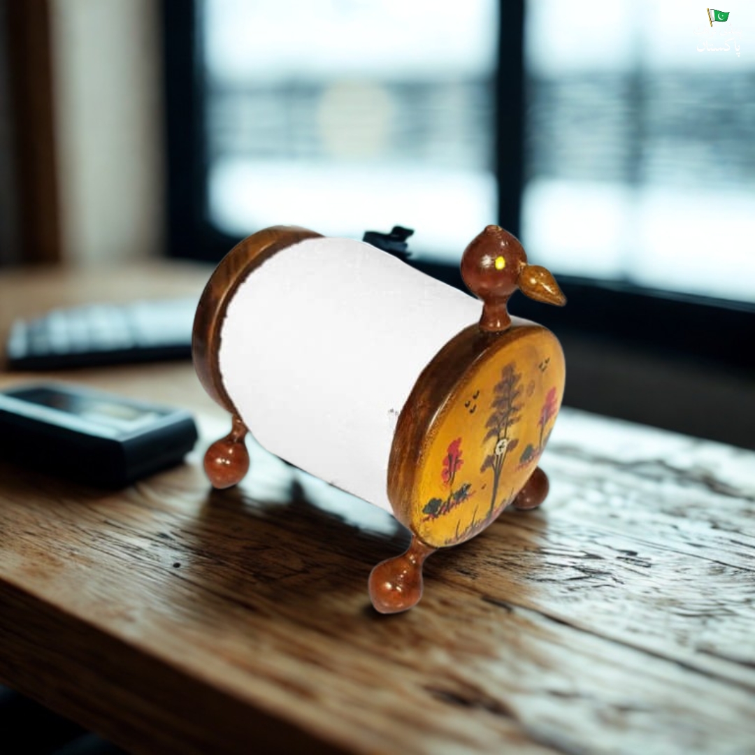 Wooden Yellow Duck Tissue Stand - Handicraft Pakistan